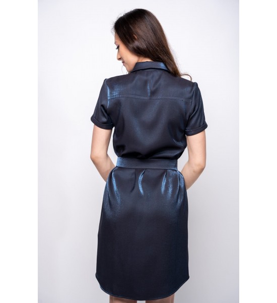 Класическа тъмносиня дамска рокля 923103-2 от Popov.Fashion