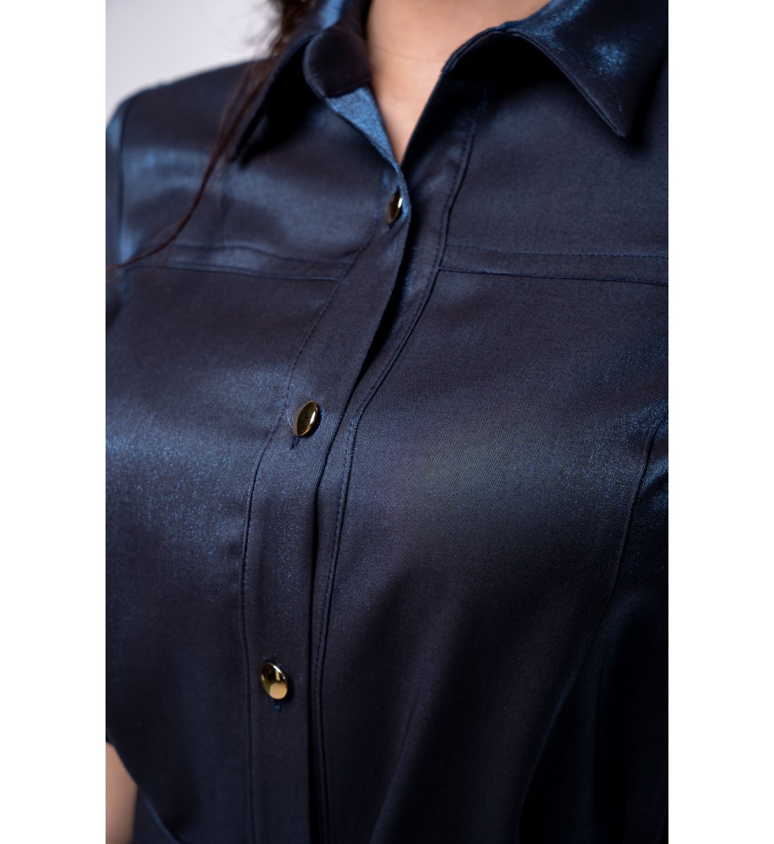 Класическа тъмносиня дамска рокля 923103-2 от Popov.Fashion